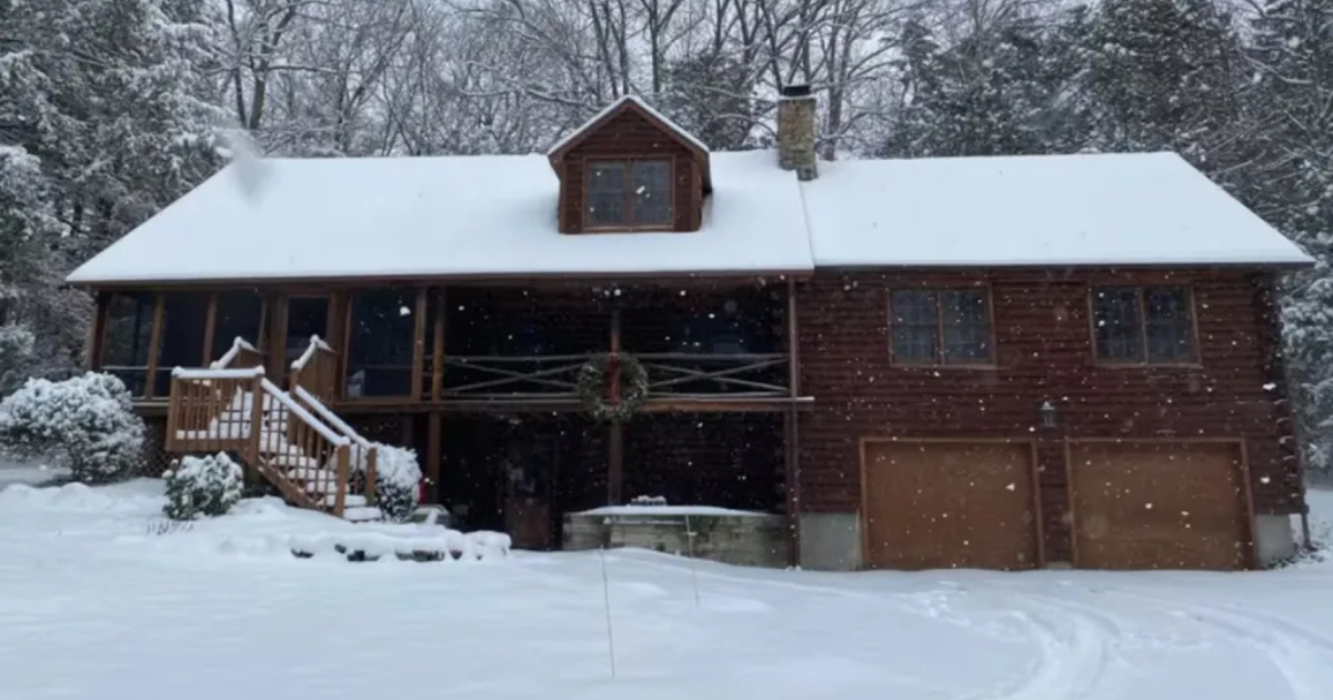 This snowy Connecticut cabin is the coziest winter escape