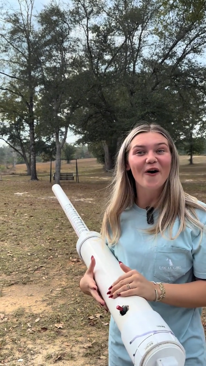Testing a potato cannon outdoors