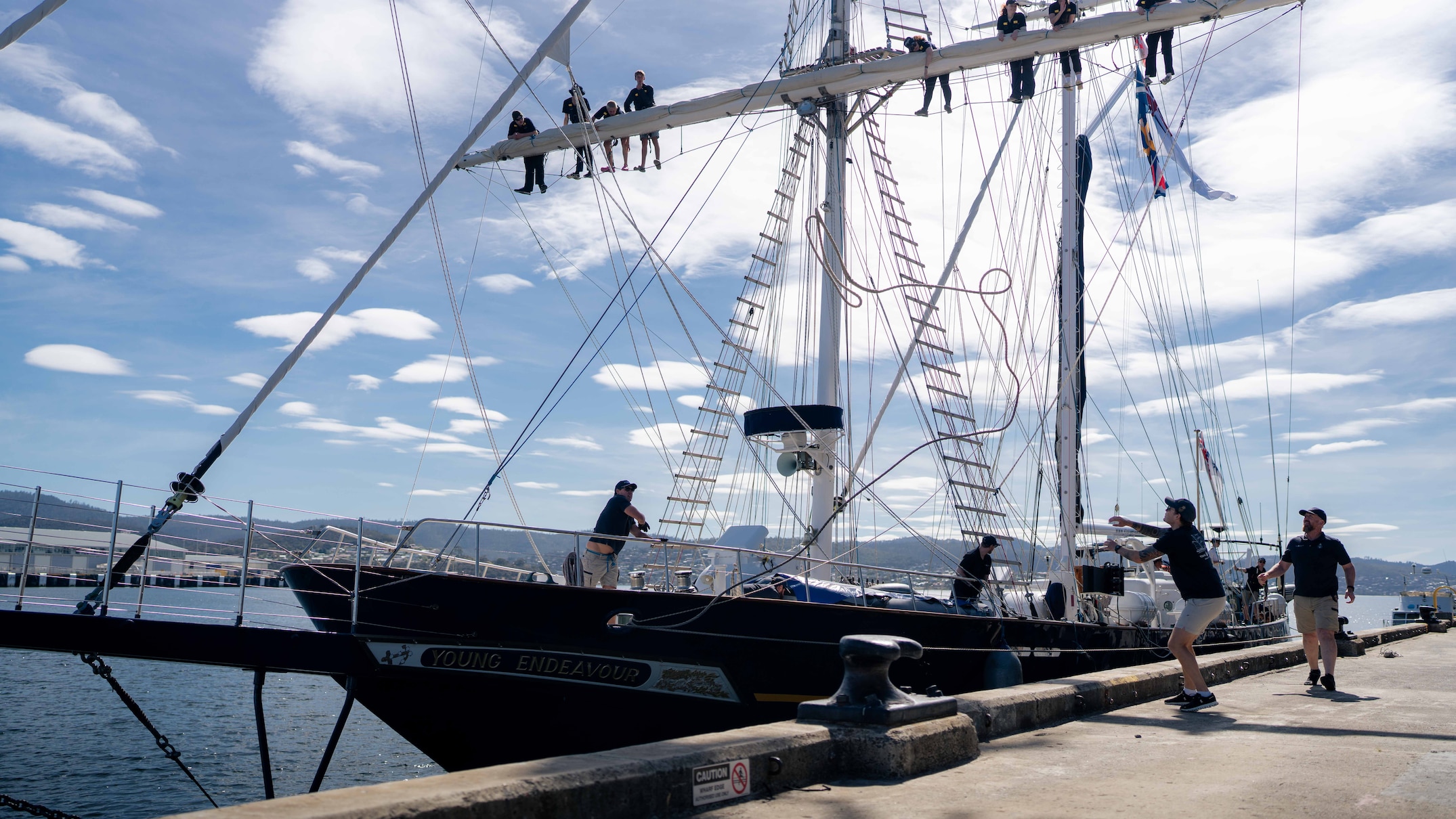 Sail training ship 'Young Endeavour' docks in Hobart for the last time ...