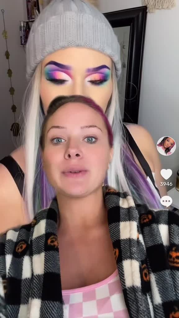 Recreating my bold rainbow eye look live on camera
