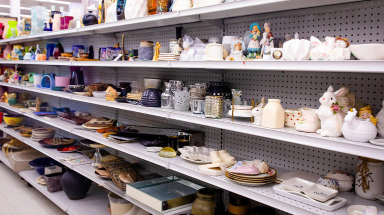 Reuse an ordinary thrift store find for tidy kitchen towel storage that ...