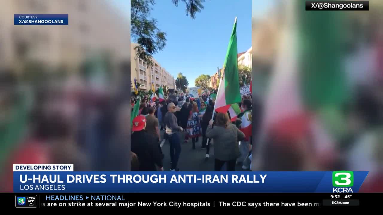 U-Haul truck hits demonstrators during anti-Iranian regime protest in LA