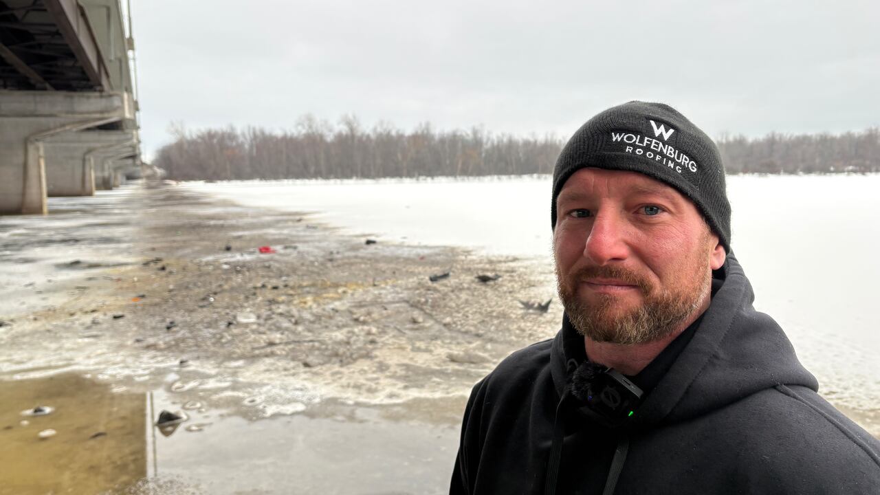 This man saved a driver whose car flew off a bridge onto the ice