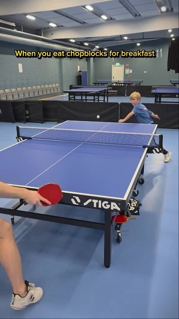 Young table tennis pro destroys my spin with chop blocks