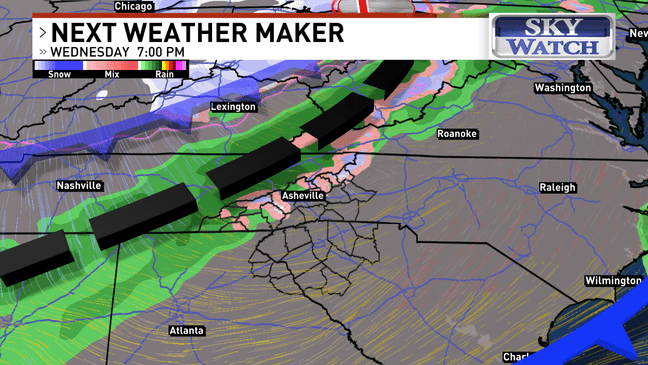 Storm system brings chance of snow to western North Carolina this week