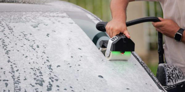 This cordless car wash uses less water than a toilet flush
