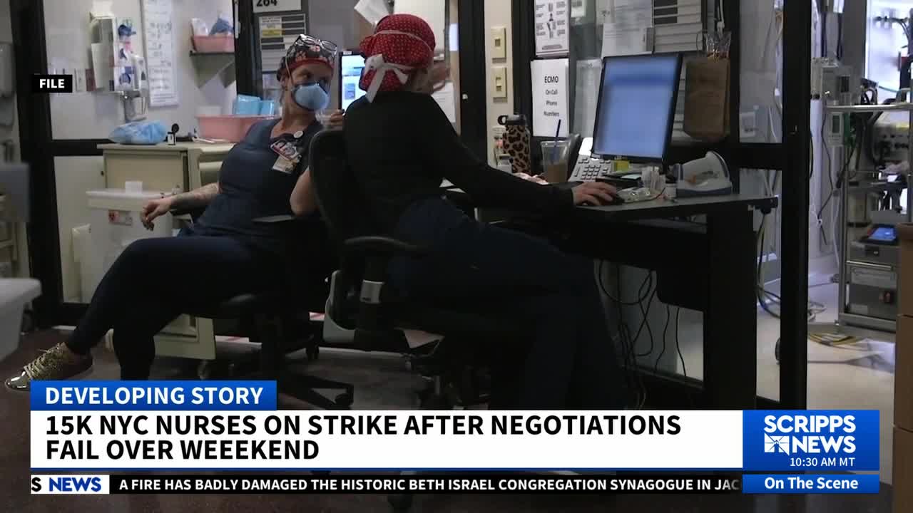 Nearly 15,000 nurses strike at major New York City hospitals demanding ...