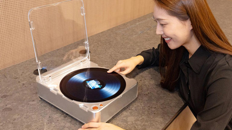 Samsung's AI OLED turntable somewhat misses the point, but still looks cool