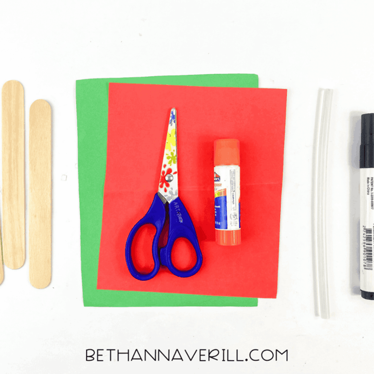 Apple popsicle stick craft