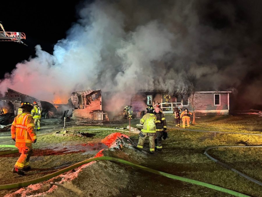 North Country fire departments battle blaze in Pamelia