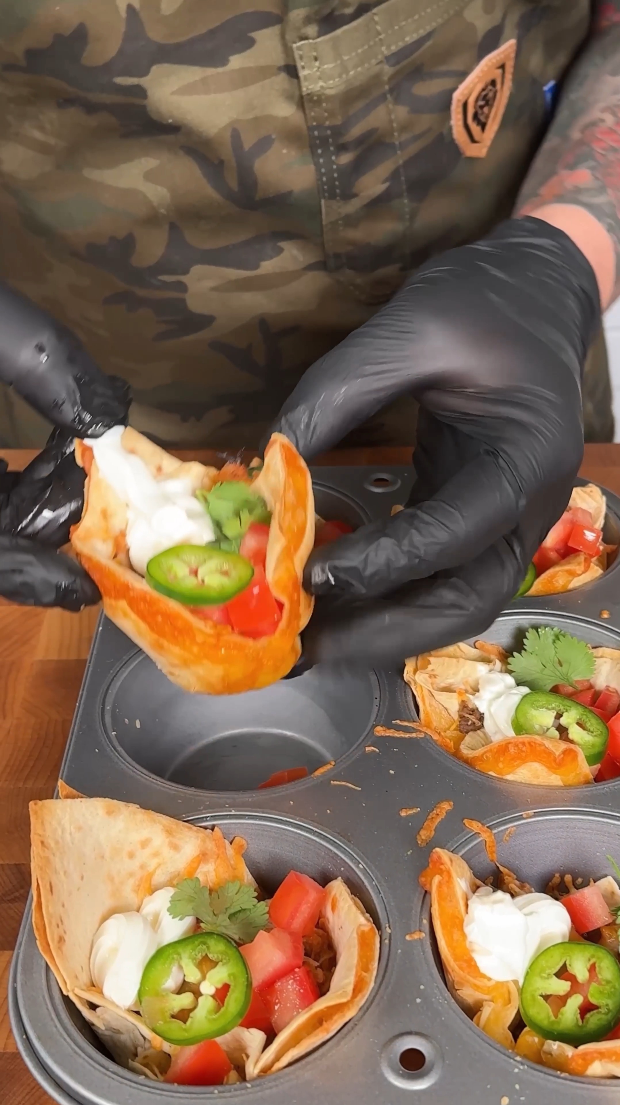 Quesadilla muffin tacos