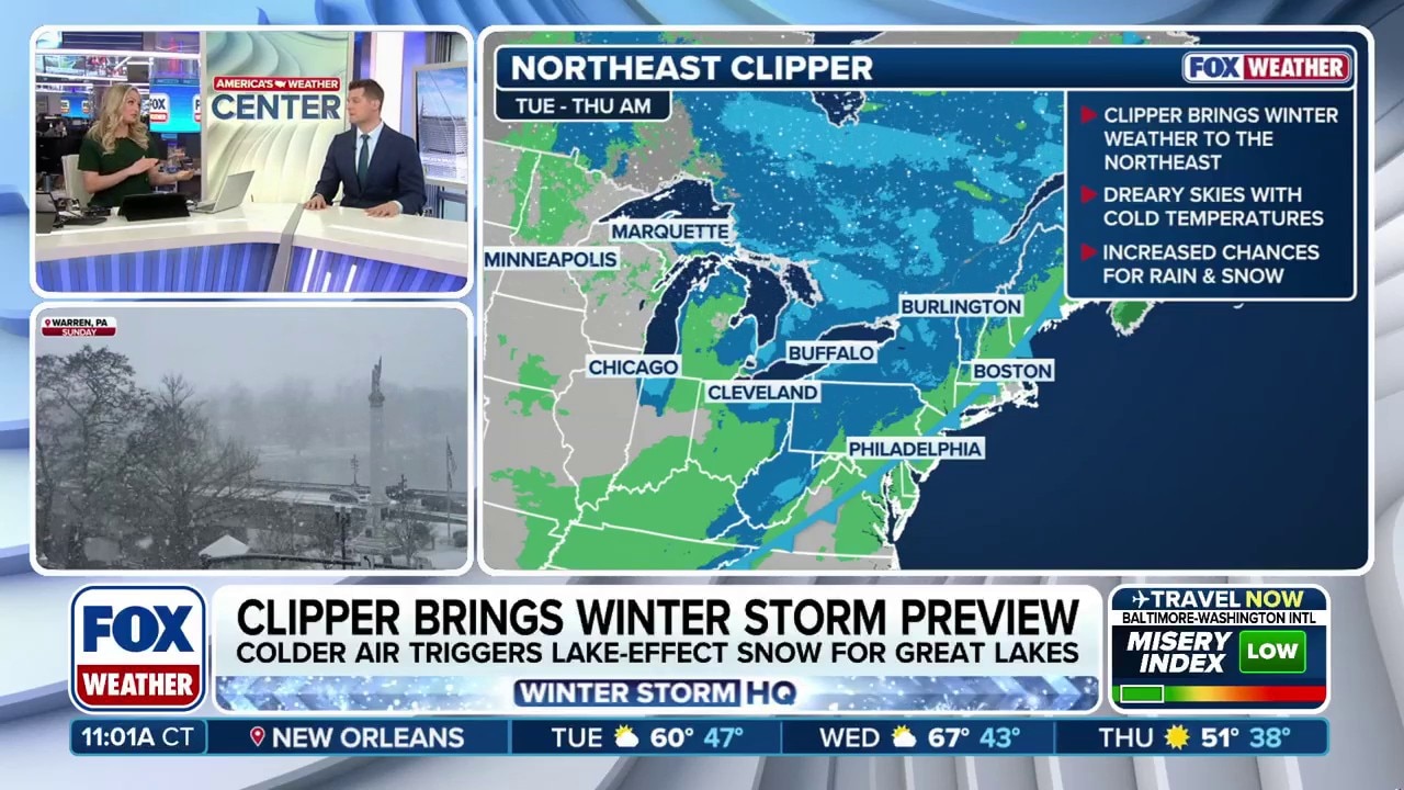 Strong clipper system setting the stage for next winter storm across ...