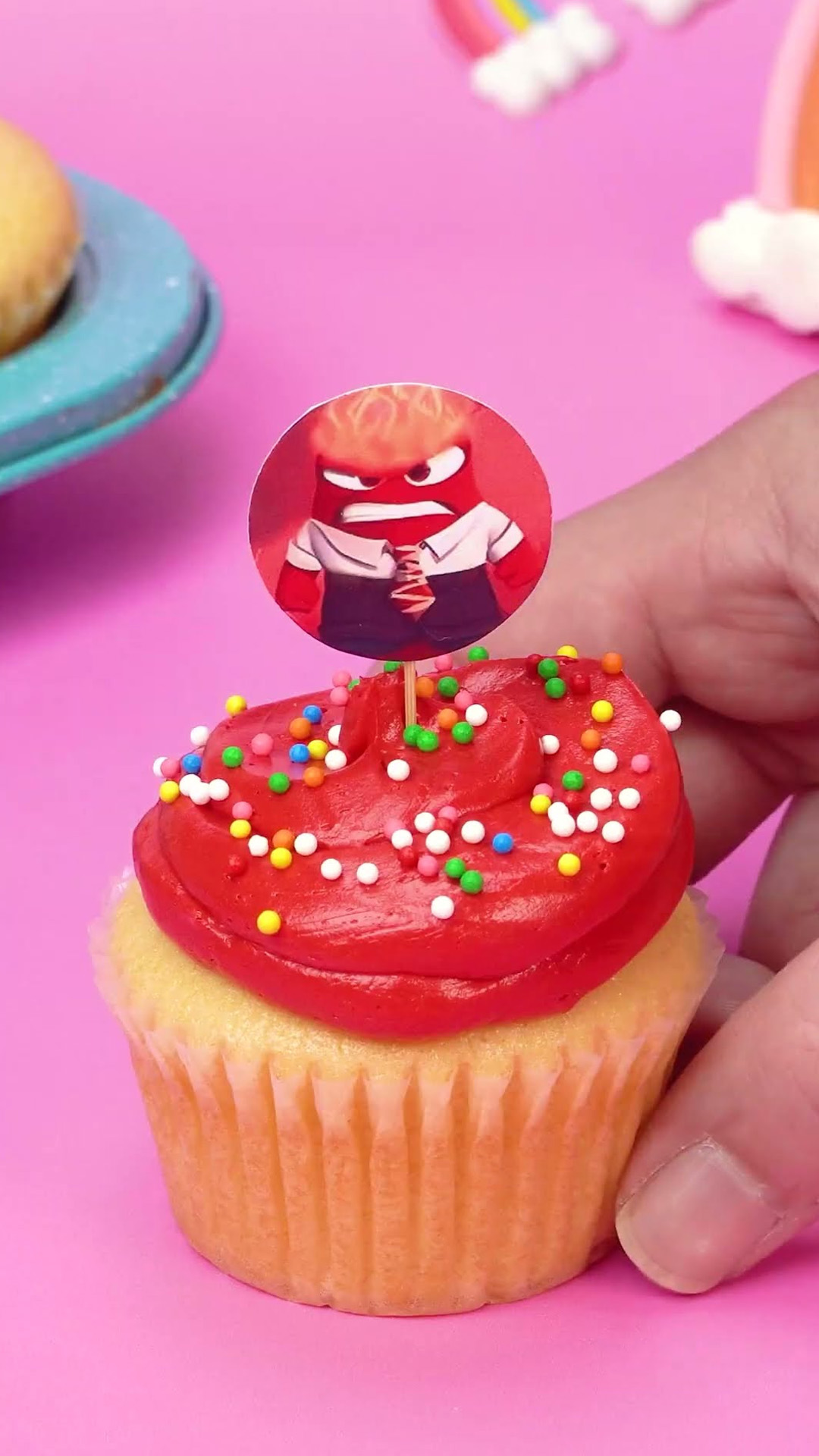 Making vibrant rainbow cupcakes at home