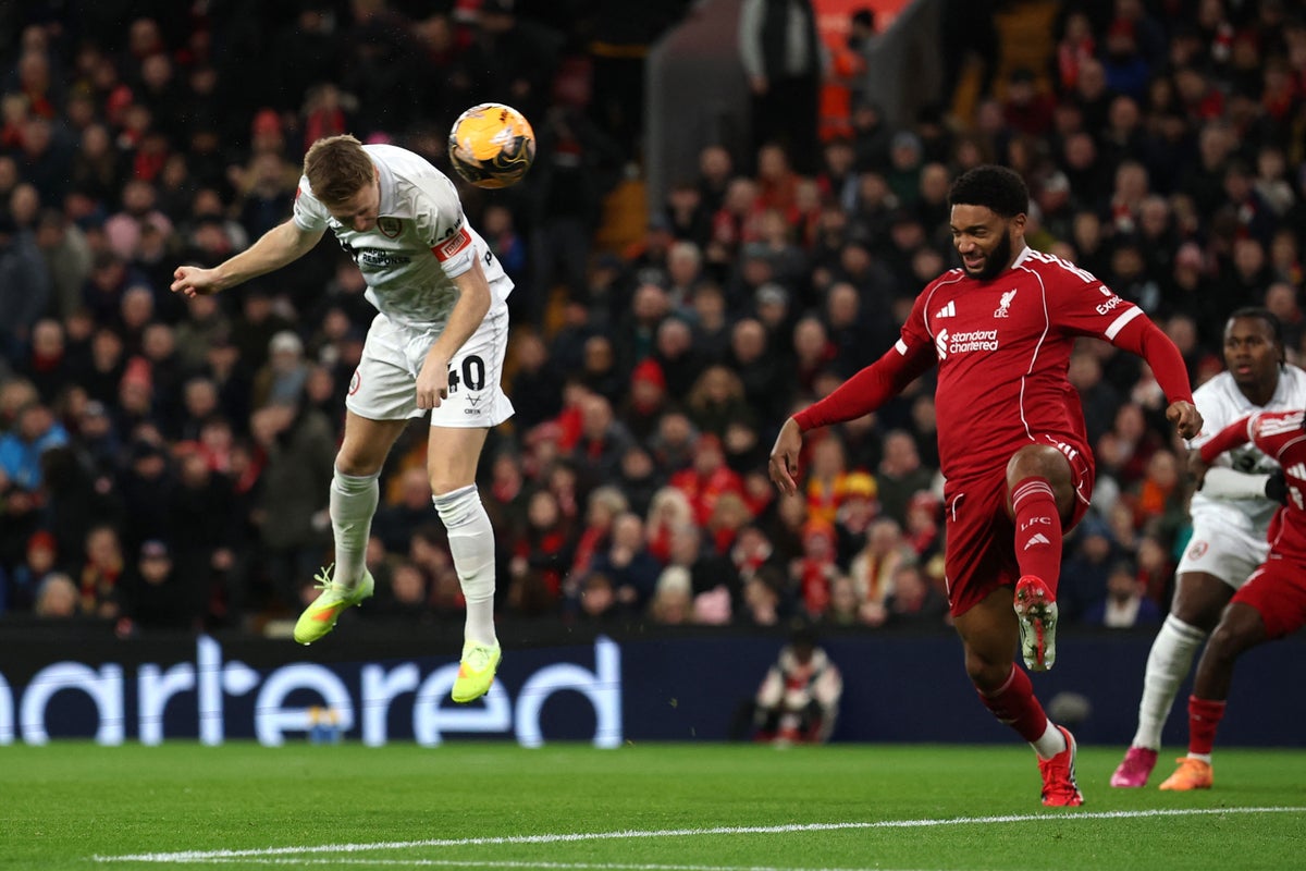 Barnsley hit post inside first minute of FA Cup clash with Liverpool