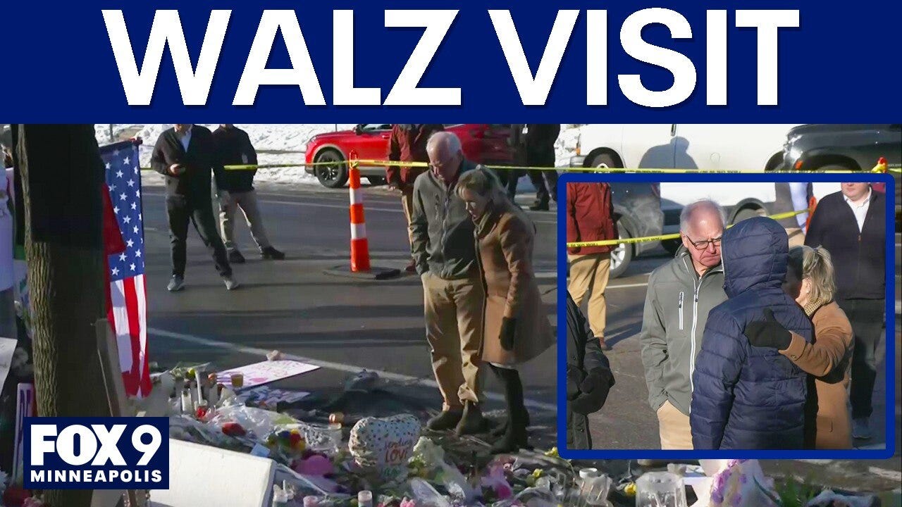 Gov. Walz visits Minneapolis ICE shooting memorial