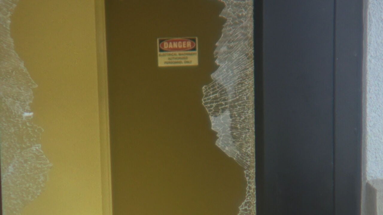 Suspect shatters church office doors to break in, caught on camera