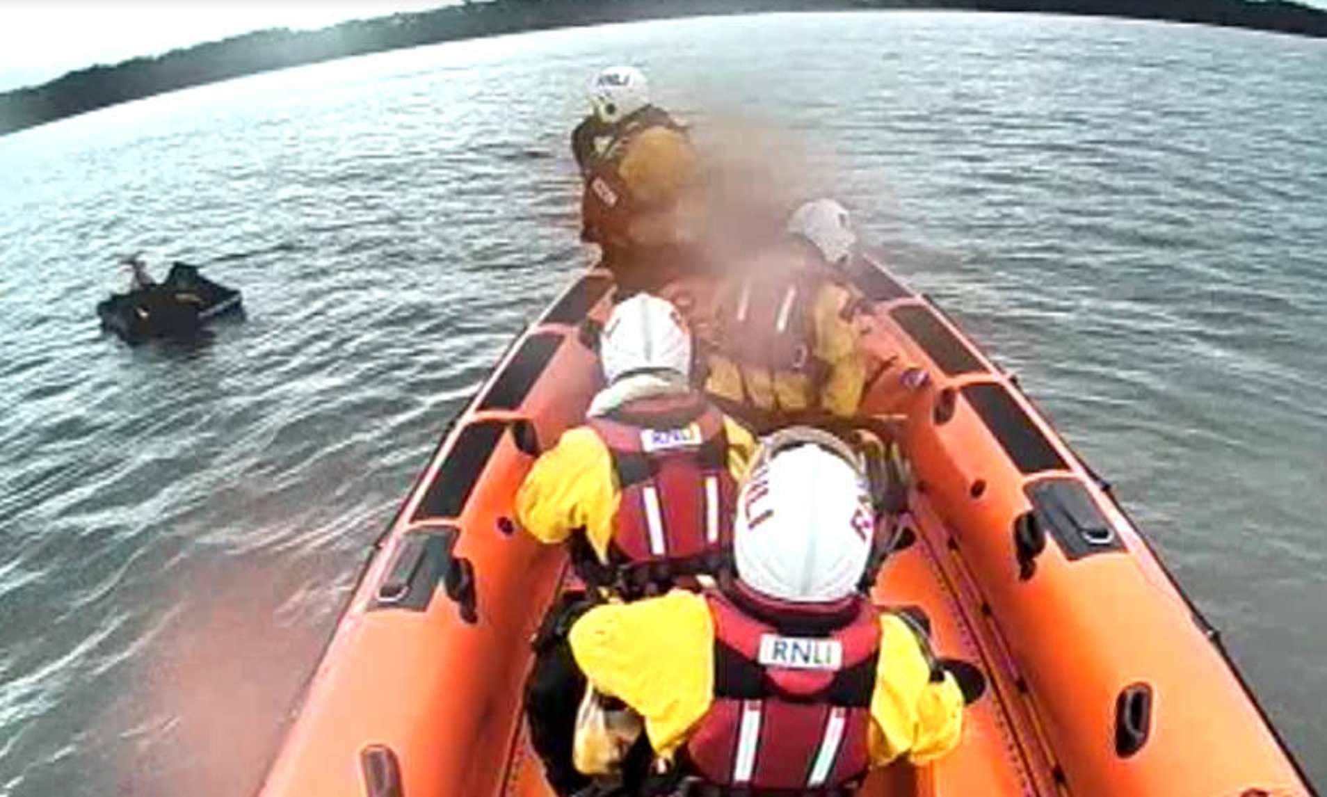 Man plucked from freezing cold sea was clinging to inflatable mattress ...