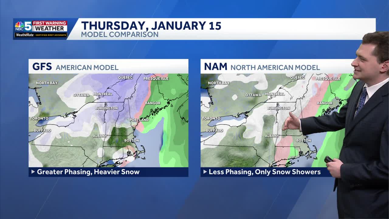 Mild through Wednesday, snow likely Thursday in Vermont (01-12-26)