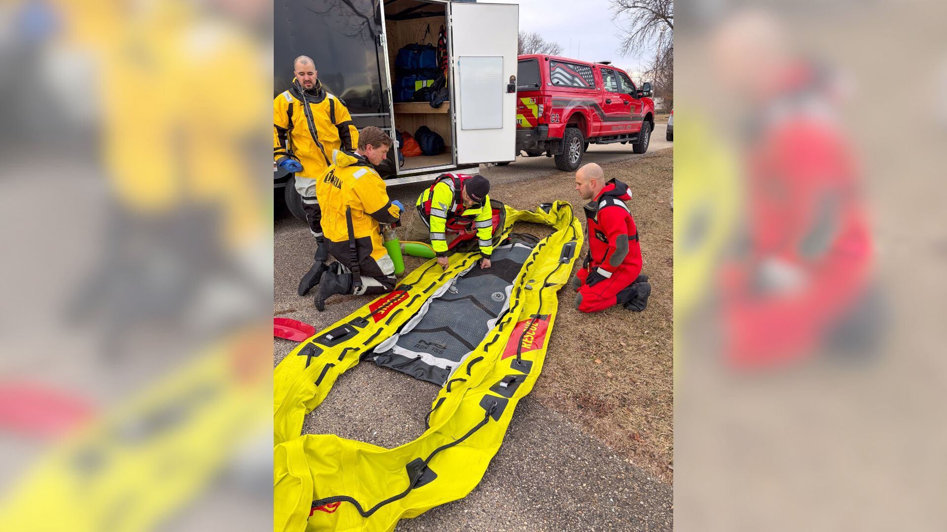 Belleville volunteer firefighters rescue deer stuck on lake