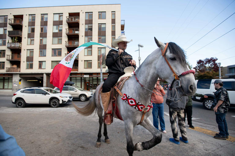 Man on horseback joins Portland ICE protest; judge sets National Guard ...