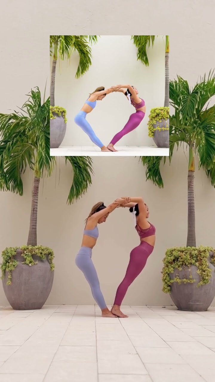 Trust is essential in partner yoga poses🫶🏽