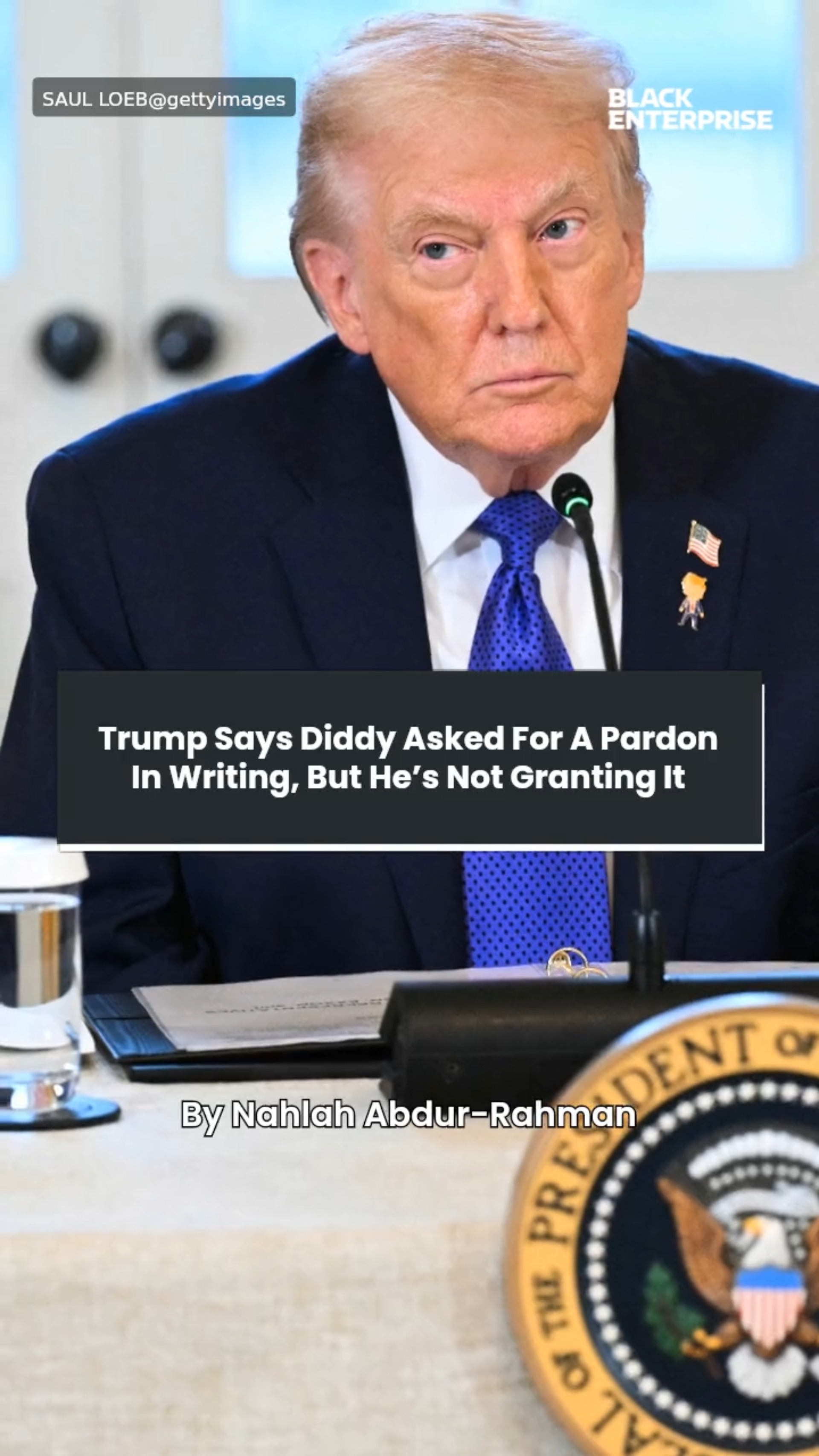 Trump says Diddy asked for a pardon in writing, but he's not granting it