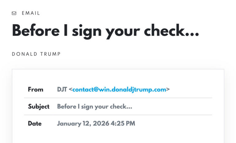 Trump sends out more tariff check scam emails