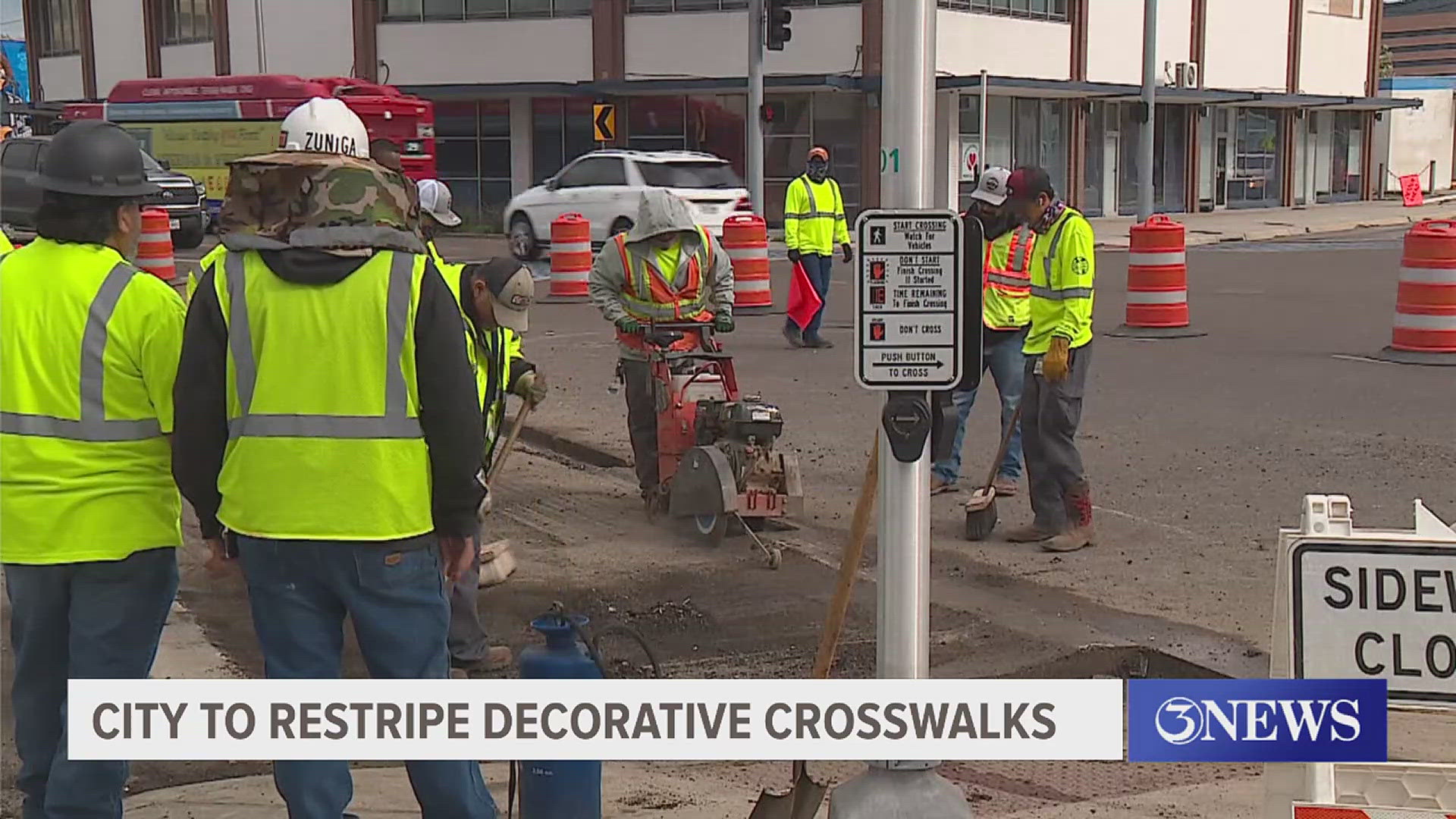 City to restripe decorative crosswalks