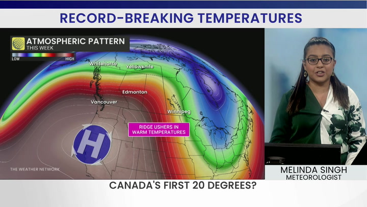 Canada's first potential 20 degrees in Alberta this week