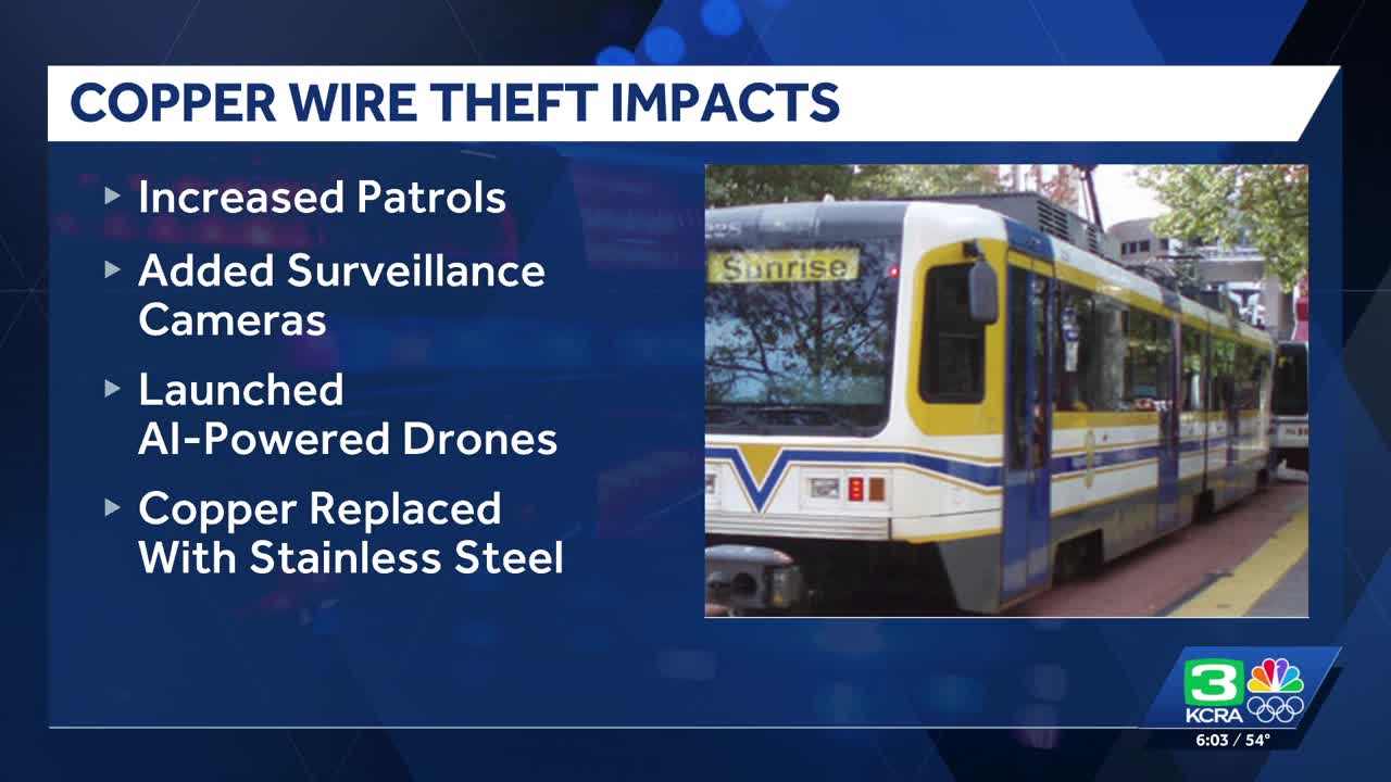 SacRT Gold Line disrupted due to copper wire theft vandalism