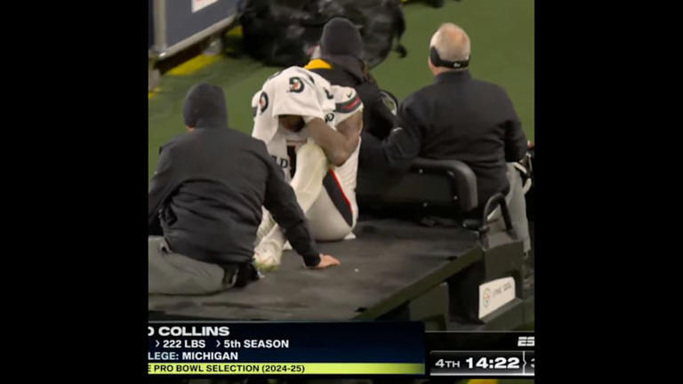 Nico Collins carted off field vs. Steelers for concussion evaluation