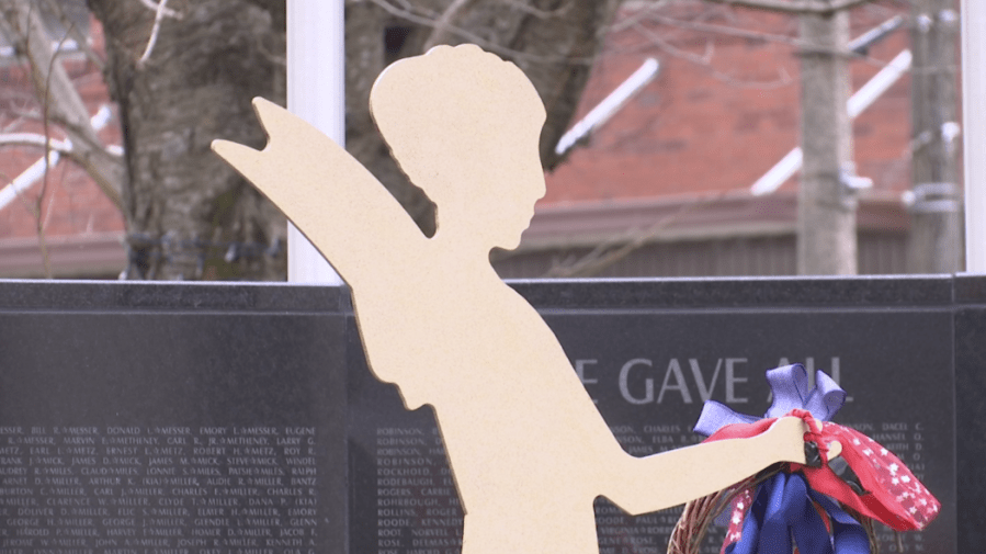 Angel statue placed in Webster Springs to honor Spc. Sarah Beckstrom