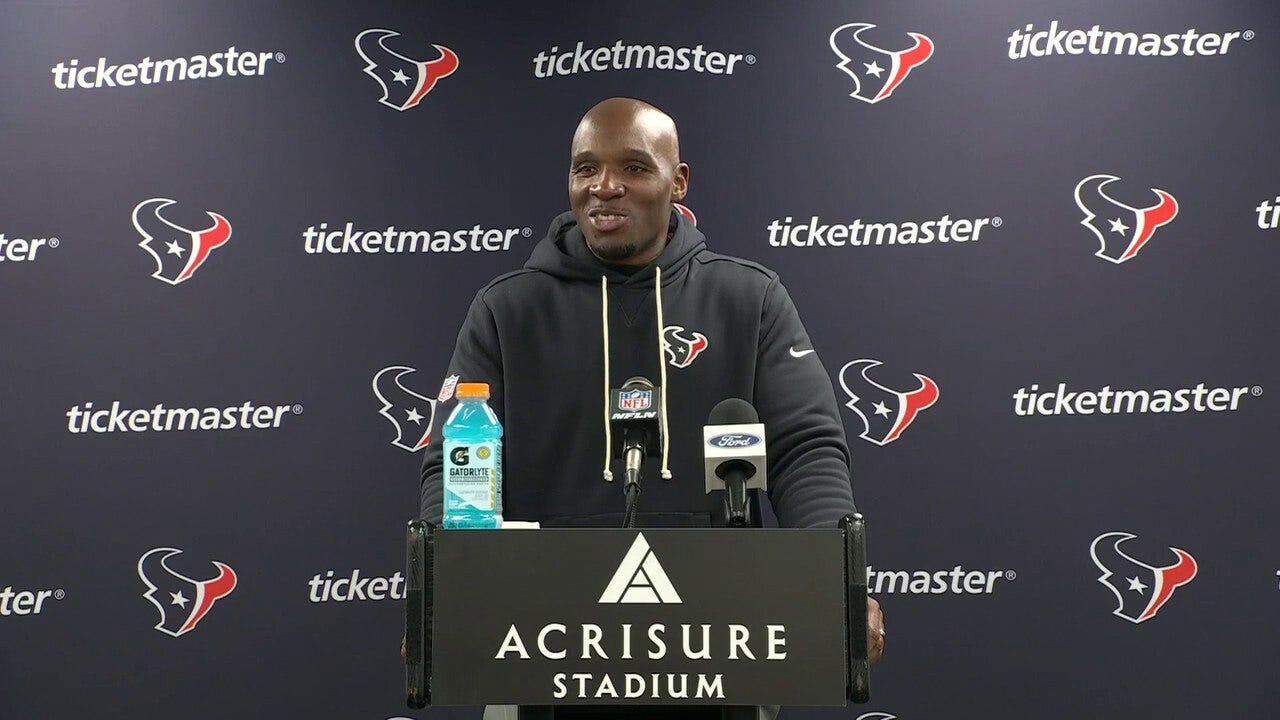 Houston Texans head coach Demeco Ryans talks following wild card ...