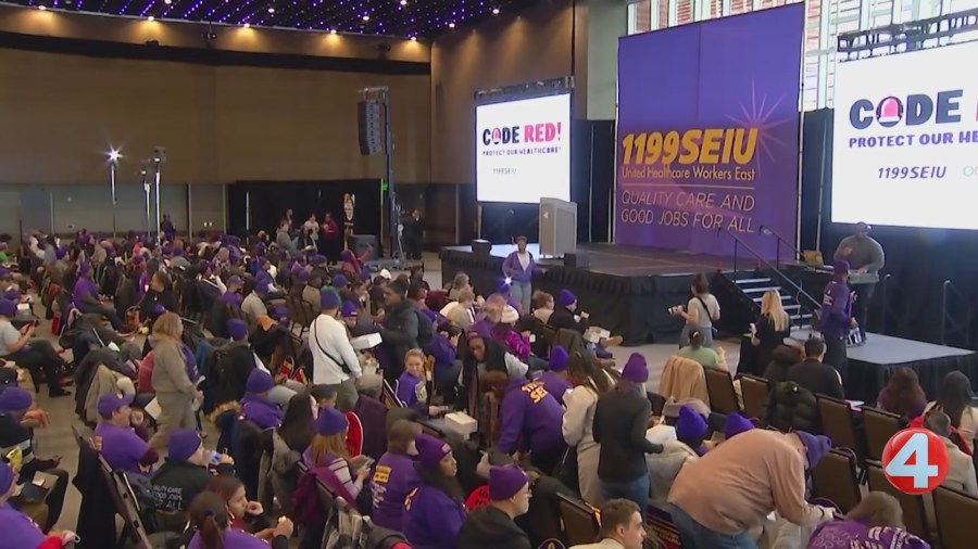 Local health care workers gather for 'Code Red' rally