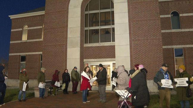 Dowagiac residents rally at City Hall, urging moratorium on new data ...