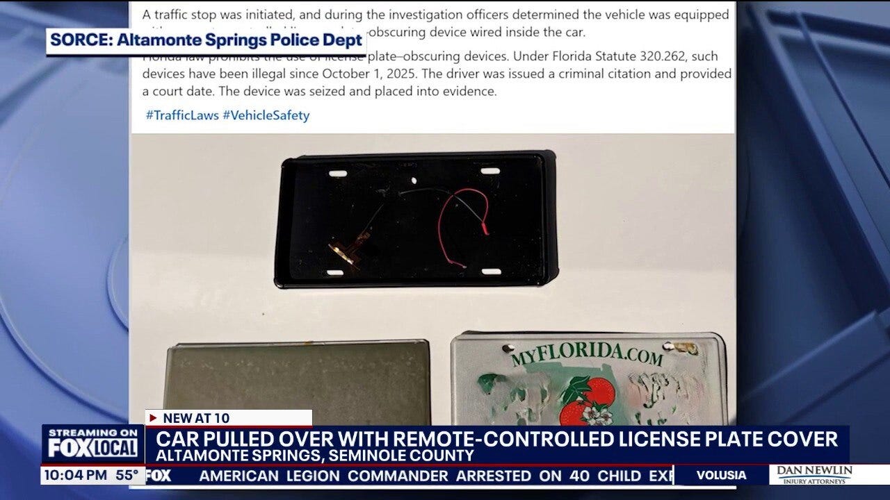 Man accused of using remote-controlled license plate cover