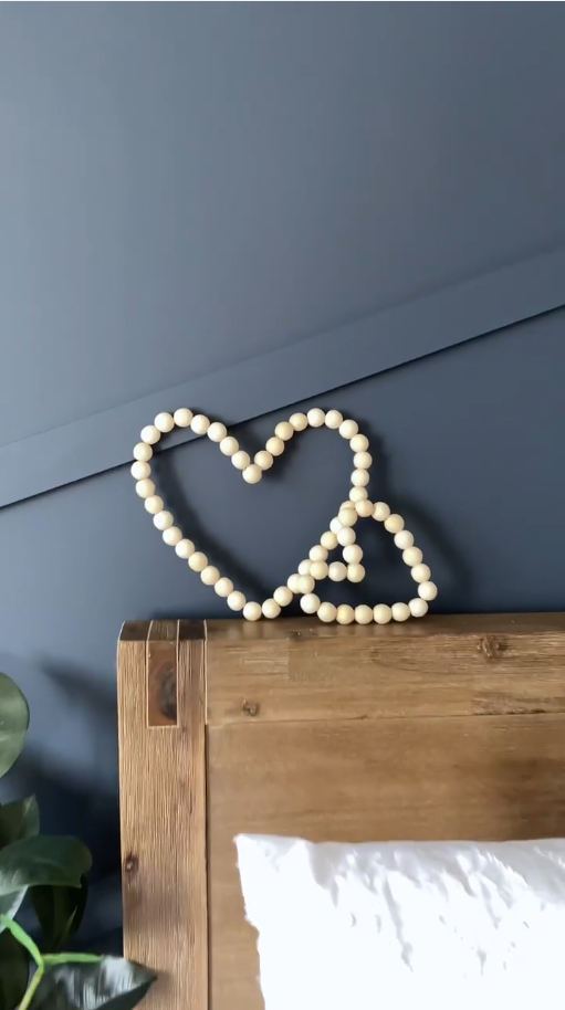 Easy DIY wooden bead heart decor simple home craft