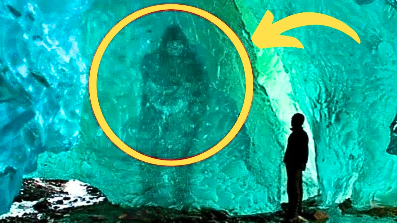 Scientist examines an iceberg and discovers something unusual inside