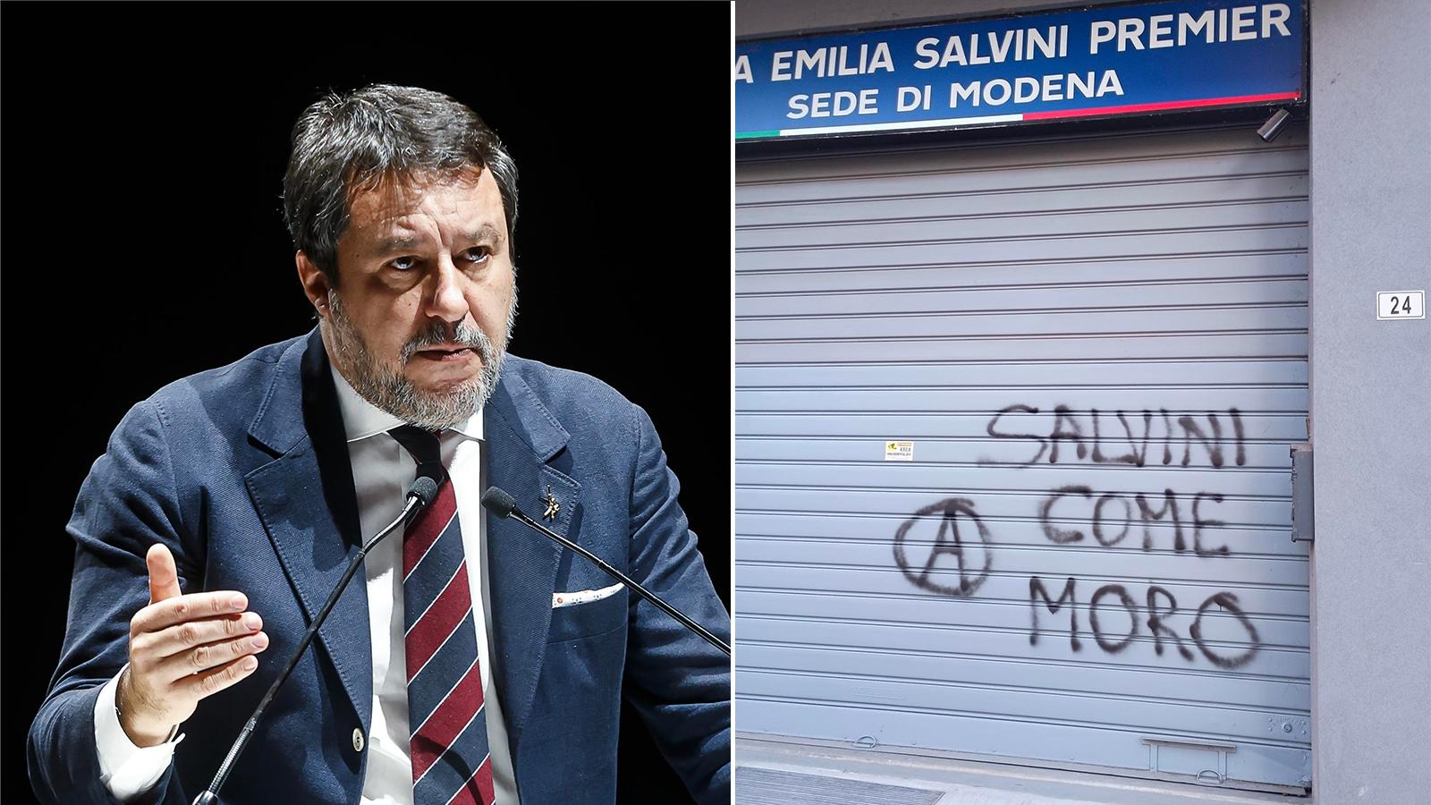 “Salvini come Moro”, scritta choc alla sede della Lega, l’allarme ...