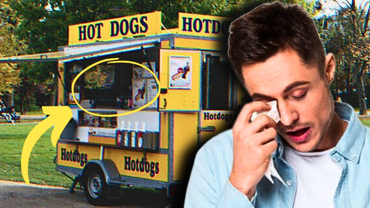 Hot dog vendor feeds a lonely elderly woman in the park every day