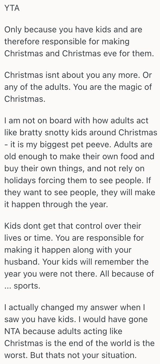 Sports-loving wife is offered a once-in-a-lifetime Christmas treat, but ...