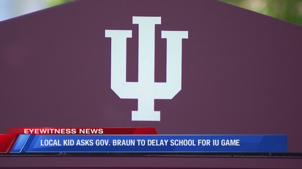 Local kid asks Gov. Braun to delay school for IU game
