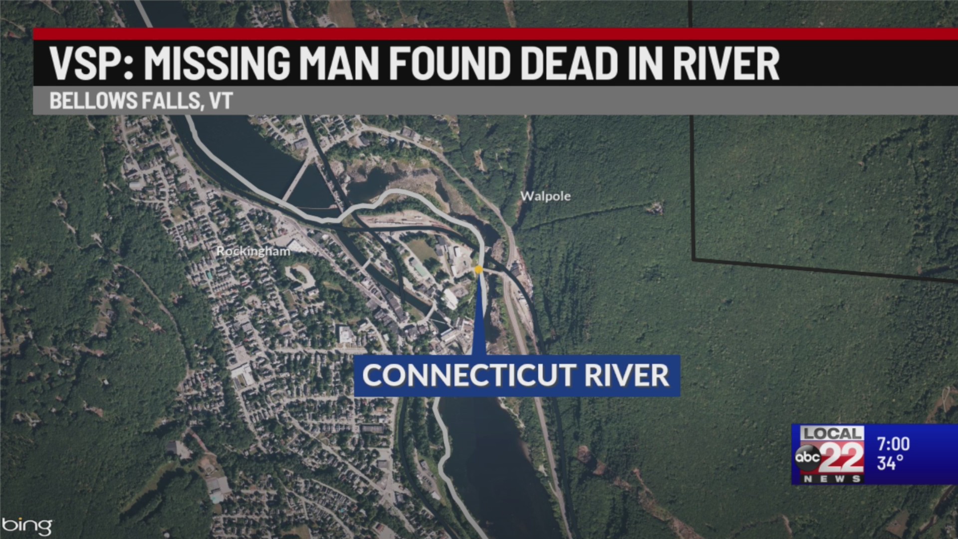 Missing man possibly found dead in Connecticut River