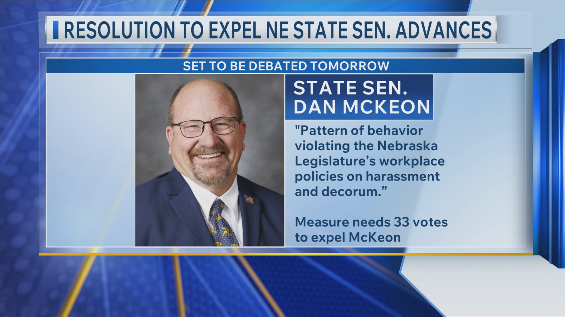 Resolution to expel NE state senator advances