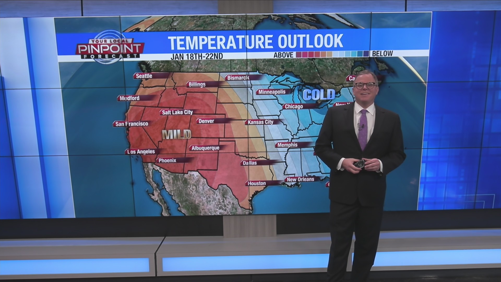 Mild weather to start the week, much colder by this weekend