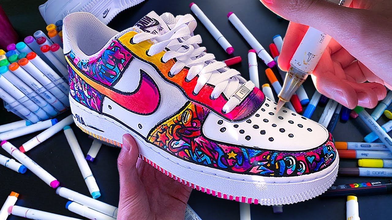 Hand-drawn doodles add flair to classic footwear