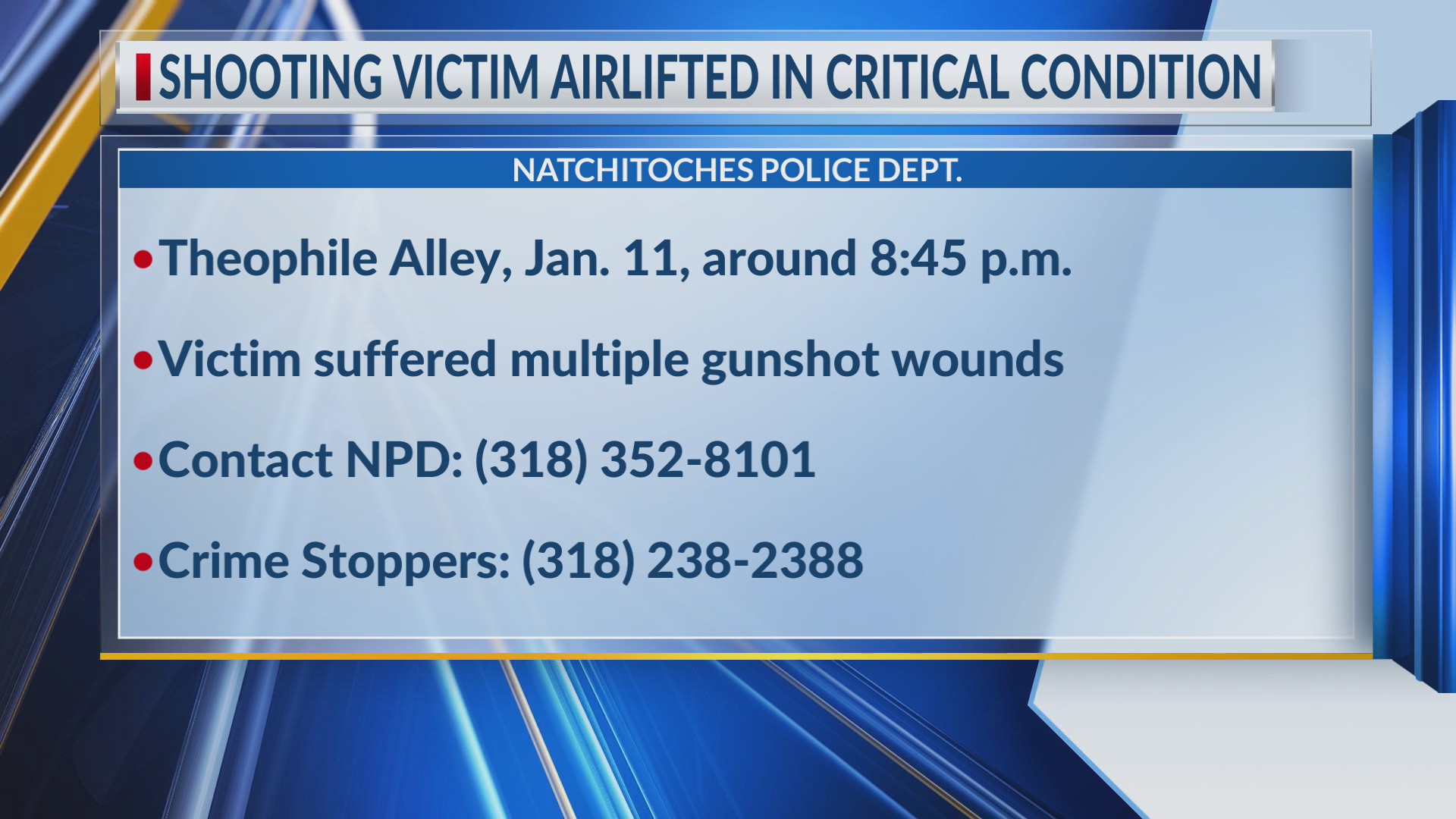 Police investigate Natchitoches shooting