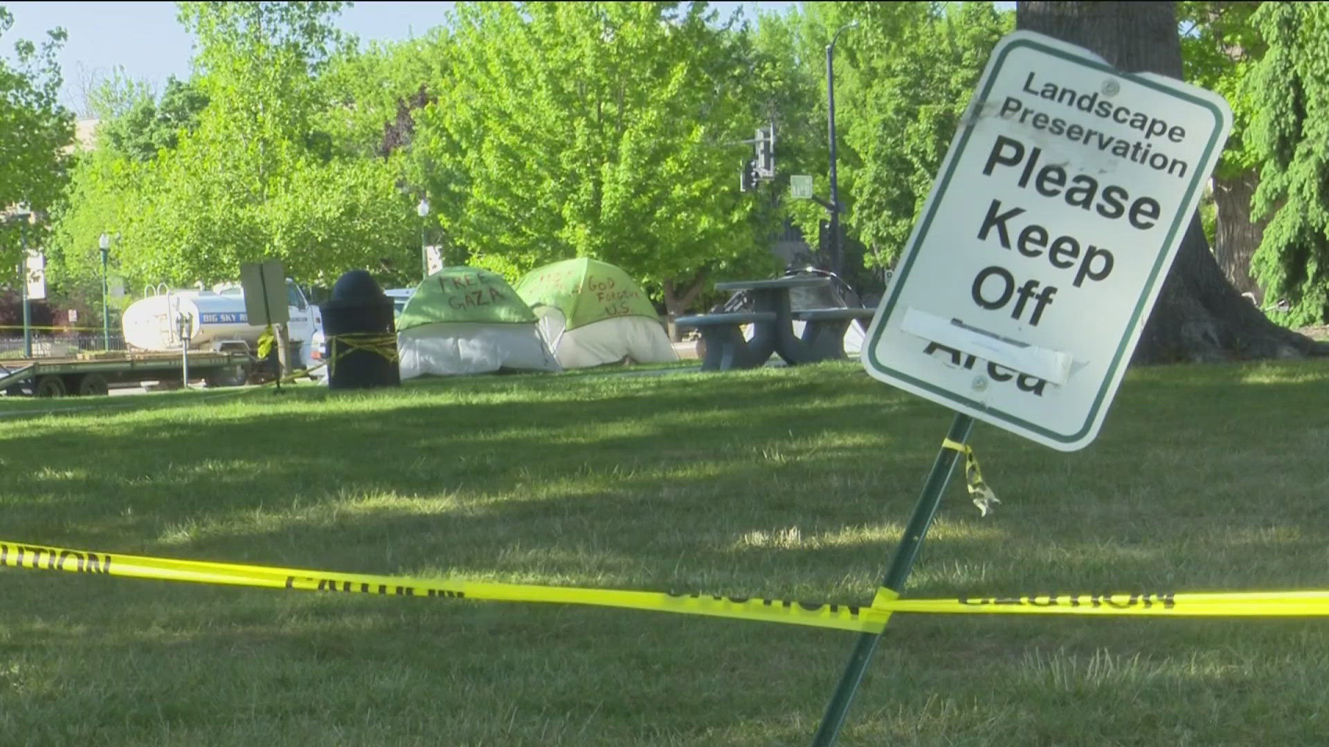 Protester who refused to move from Old Ada County Courthouse lawn in ...