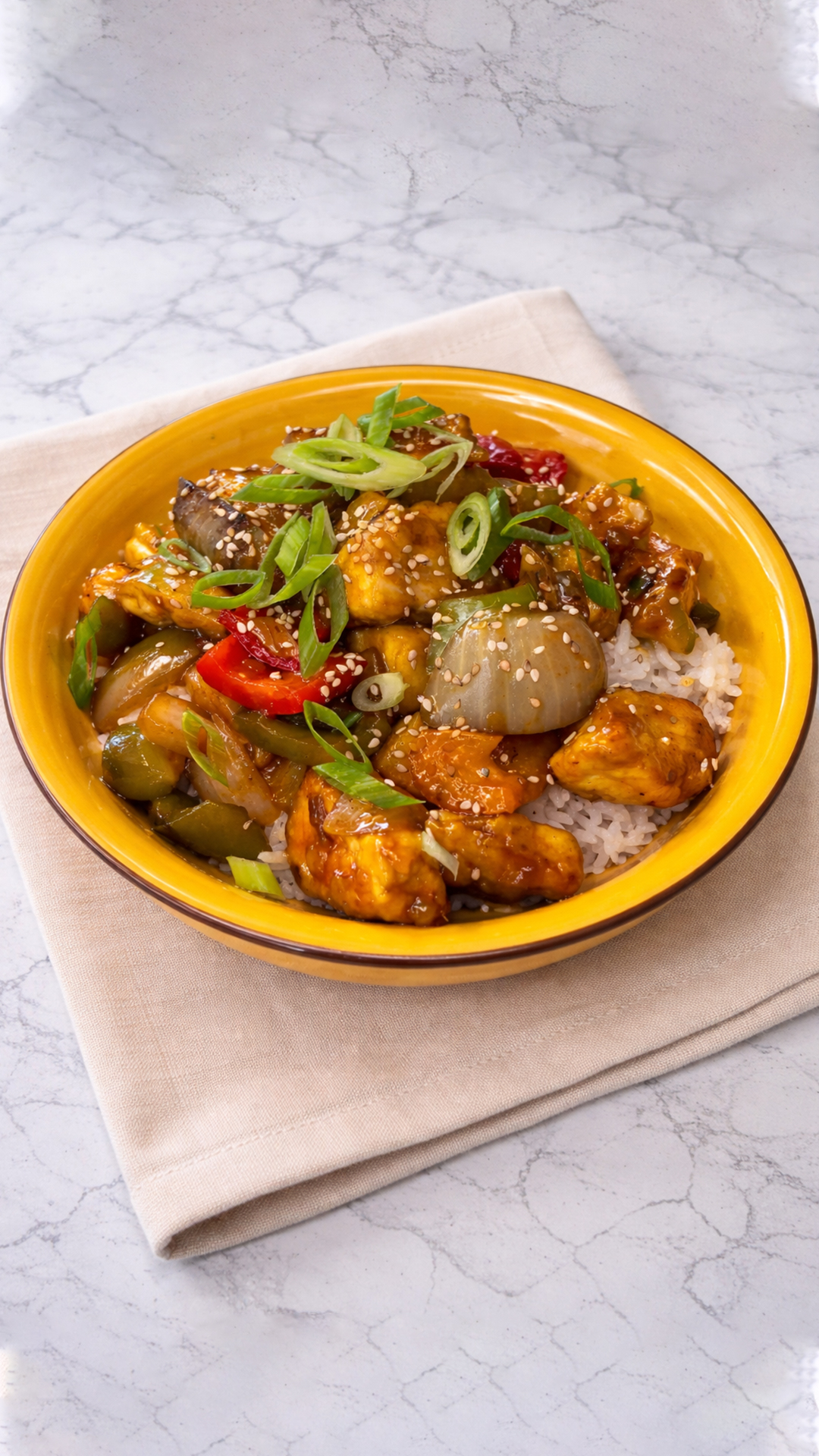 What ingredients are in this vegan tofu dish?