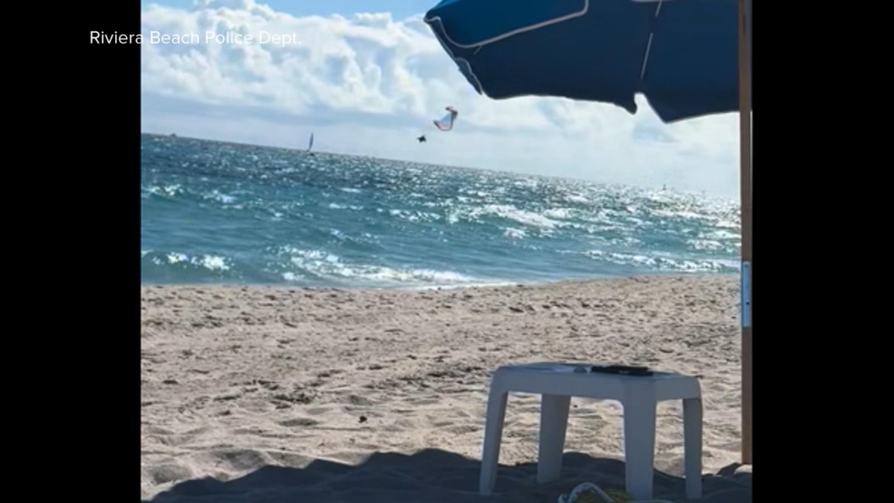 Video shows paraglider's terrifying plunge off Florida coast
